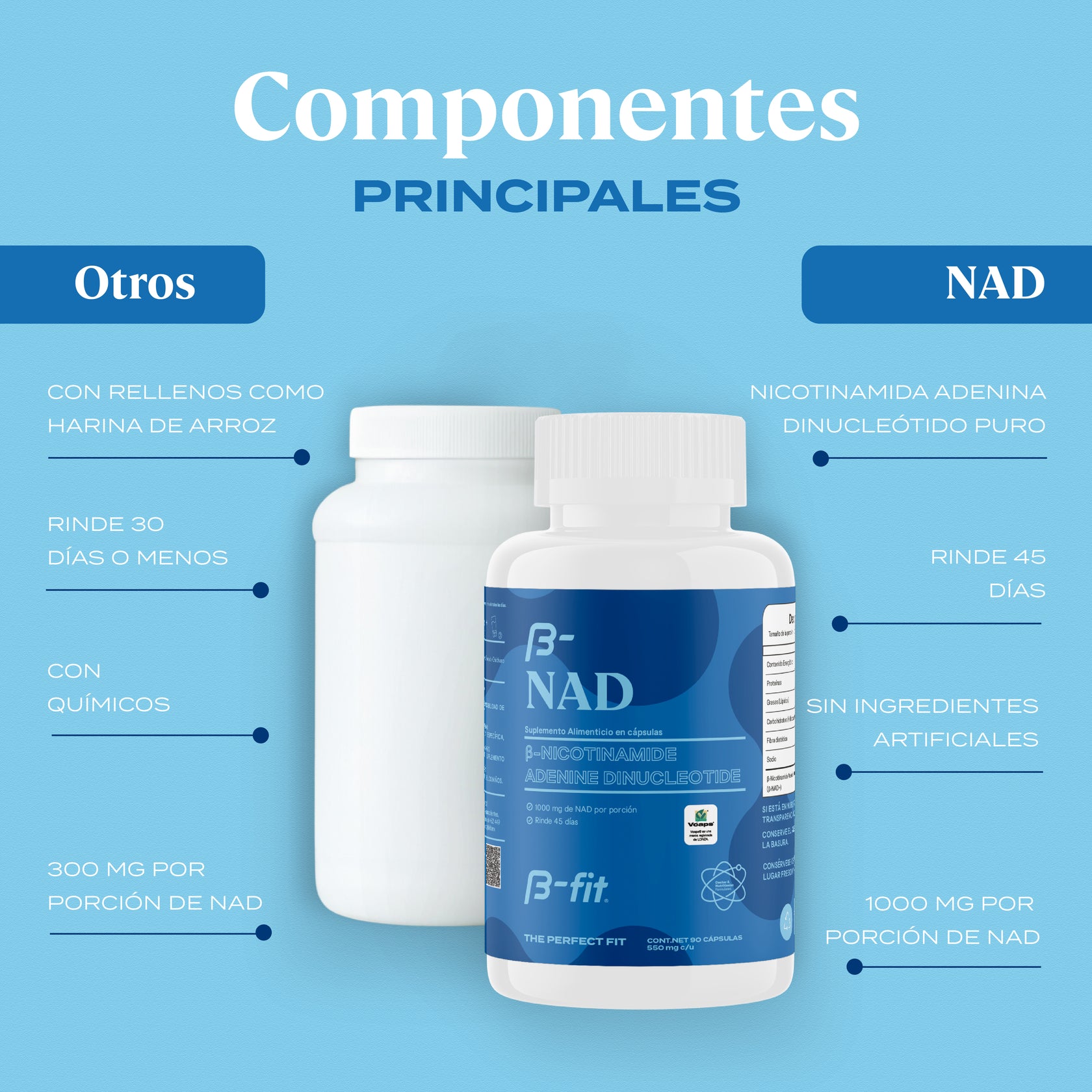 Suplemento NAD de Alta Calidad | 1000 mg por Porción | B-fit